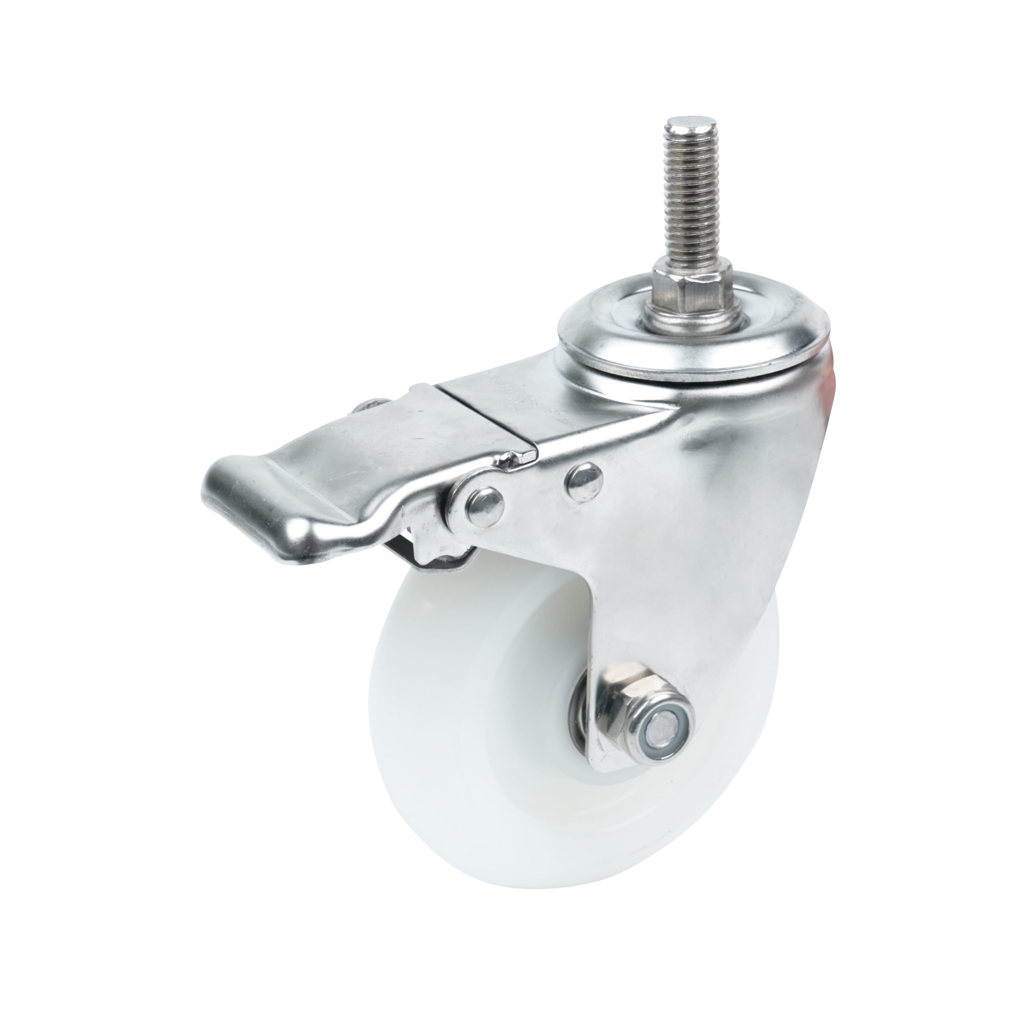 4" Stainless Steel Nylon Threaded Stem Caster - Target Casters