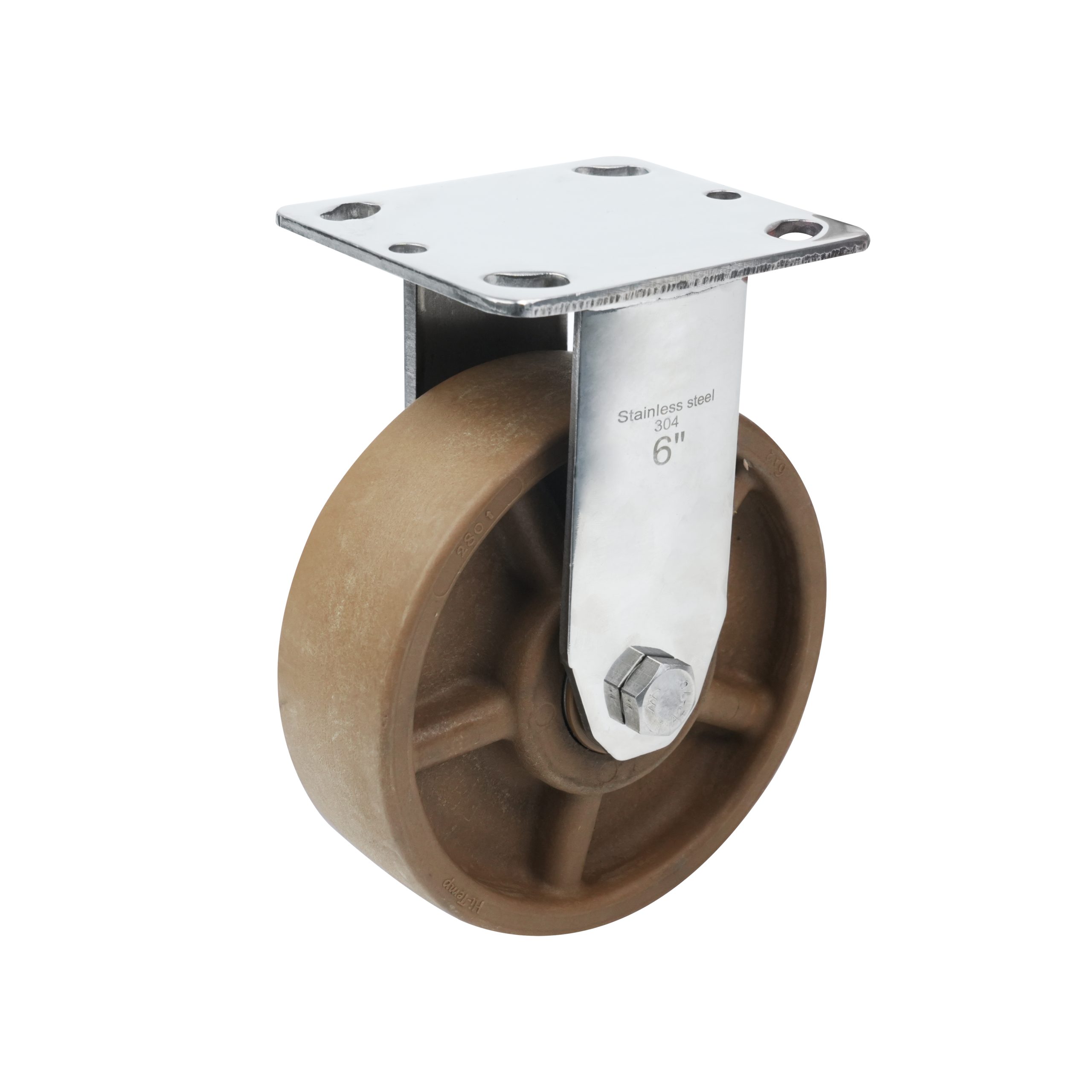 6" Phenolic Glass Fiber Stainless Steel Rigid Caster - Target Casters